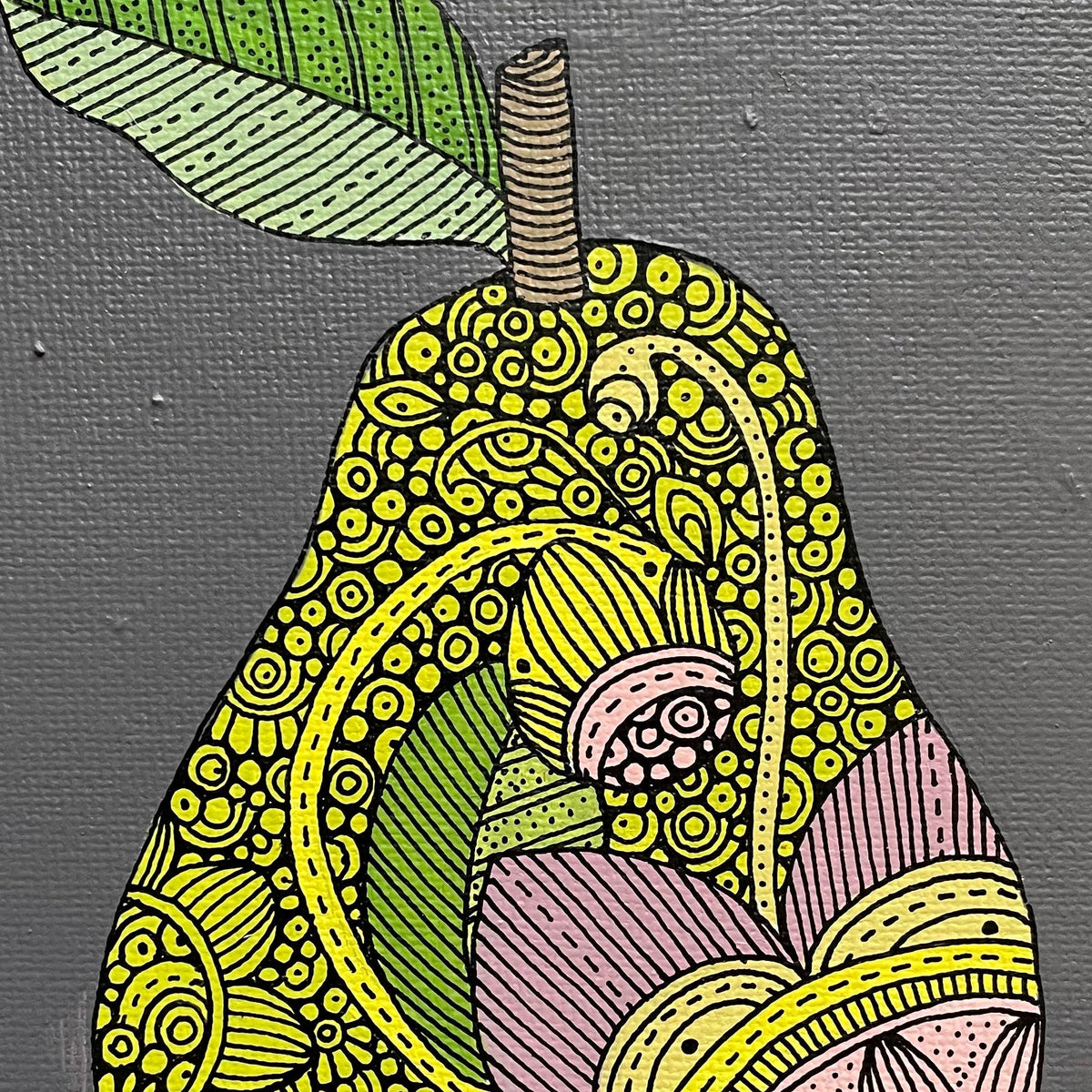 La Pera- Original Pen and Ink Artwork - 6x6 canvas – Art Beat